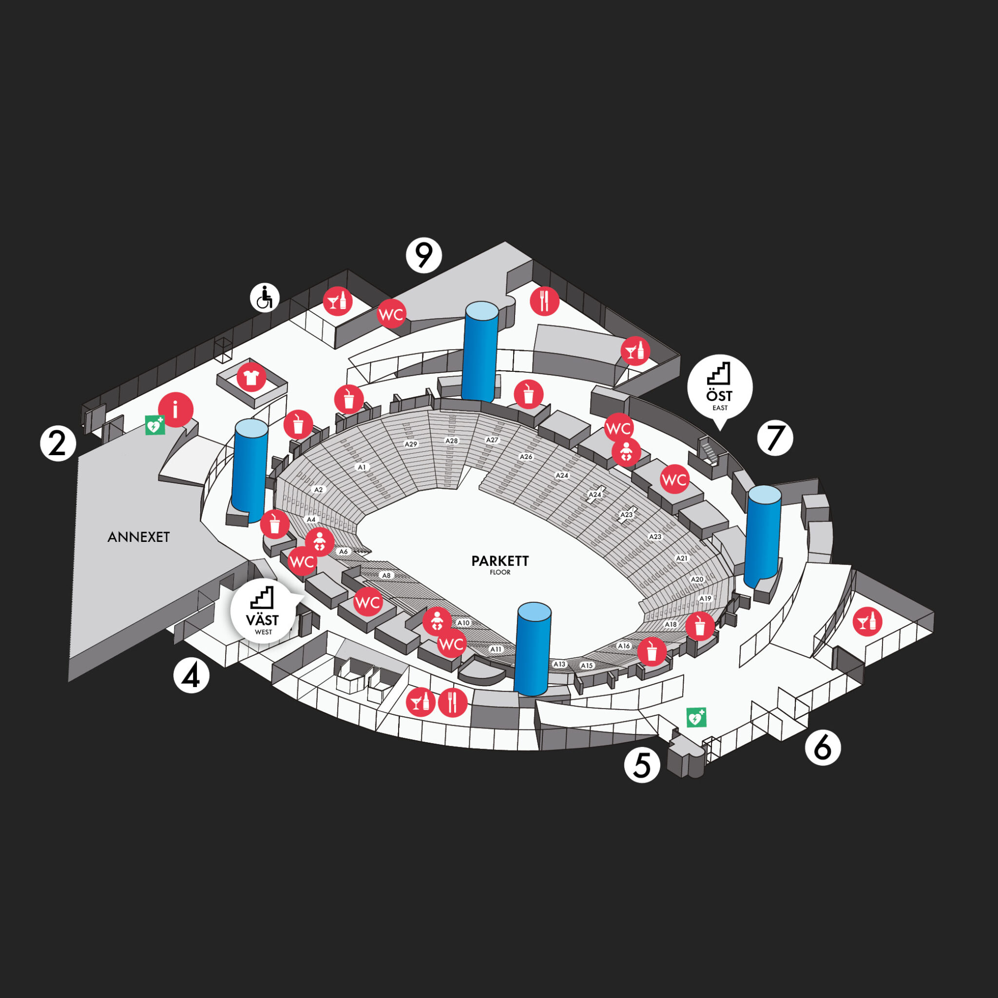 Locate in the arena - Avicii Arena